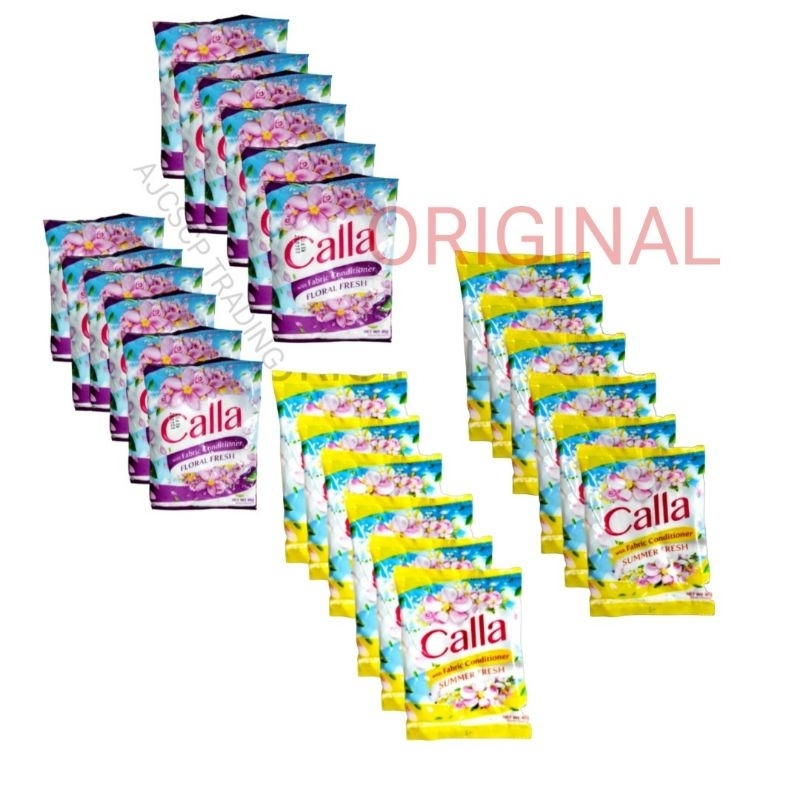 12 Pcs Plus 2 Downy Calla Detergent Powder with Fabcon Scent 45grams ...