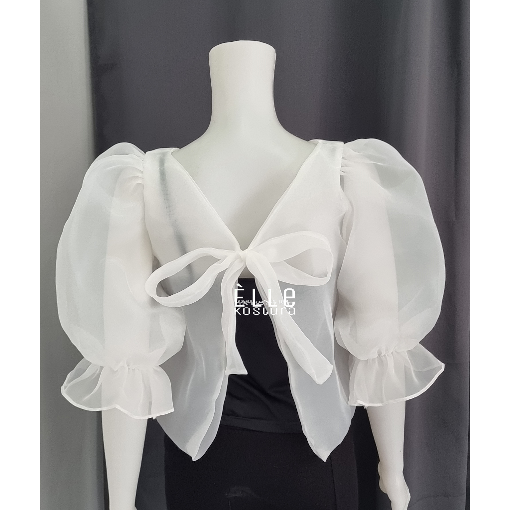 Kimona Top Garterized Puff Taiwan Jusi | Shopee Philippines