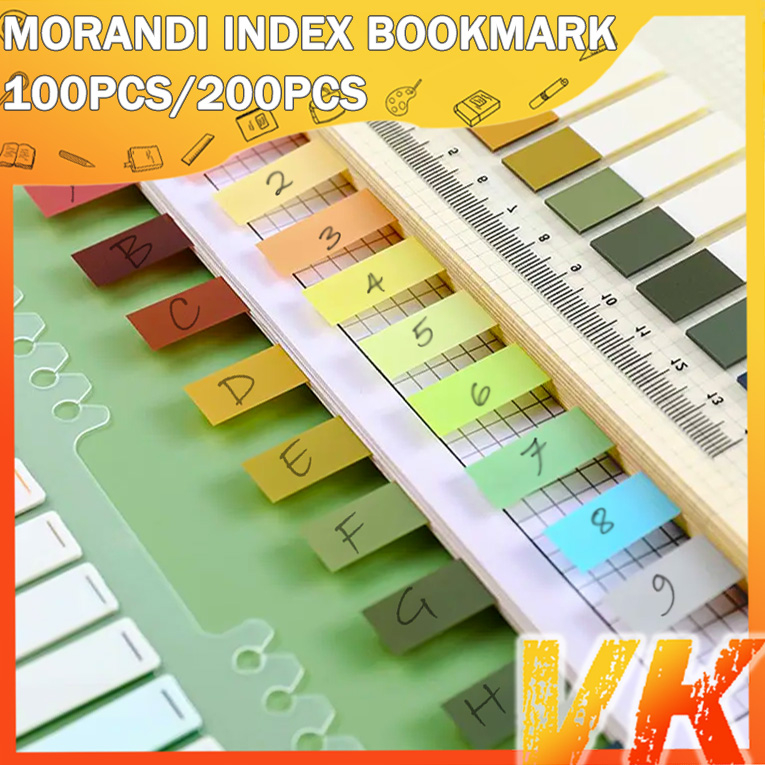 VK Morandi Sticky Note Writable Tab 200Pcs Index Bookmark Markers Read ...