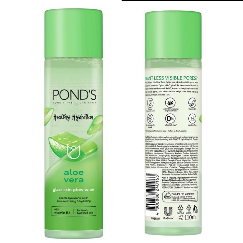 PONDS HEALTHY HYDRATION GLASS SKIN TONER 110ML (2025 EXPD) | Shopee ...