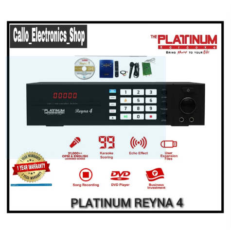 NEW The Platinum Karaoke Reyna 4 Player With 21,000+ songs with free Platinum Wired Microphone ...