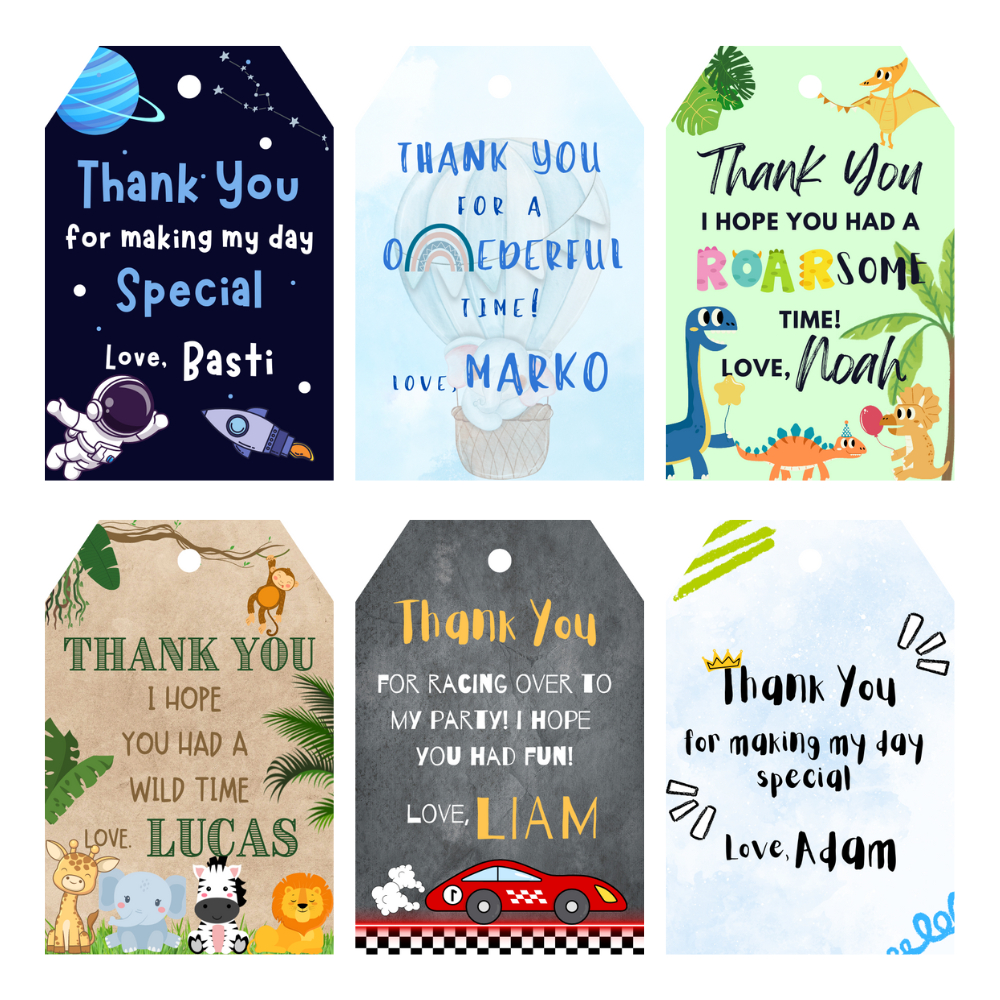 Birthday Tag | Thank You Tag | Customized Souvenir Tag for boy | Shopee ...