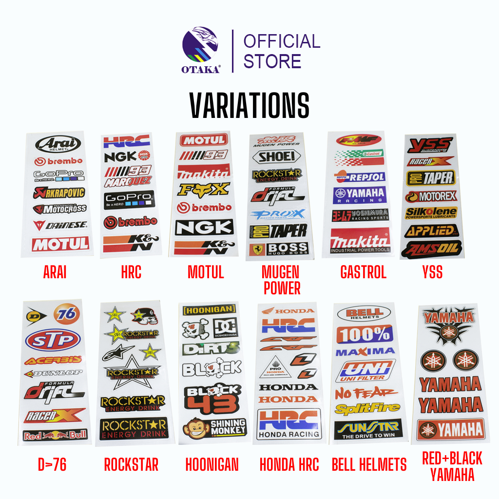 OTAKA MOTORCYCLE REFLECTIVE STICKER (JAPAN QUALITY) | Shopee Philippines