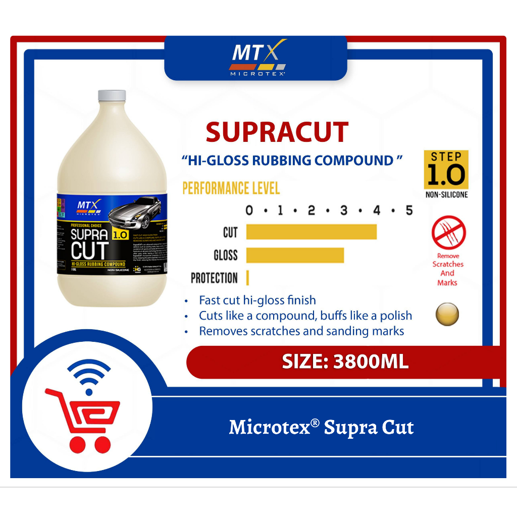 Microtex MTX Supra Series SUPRACUT Hi-Gloss Rubbing Compound 3800ml ...