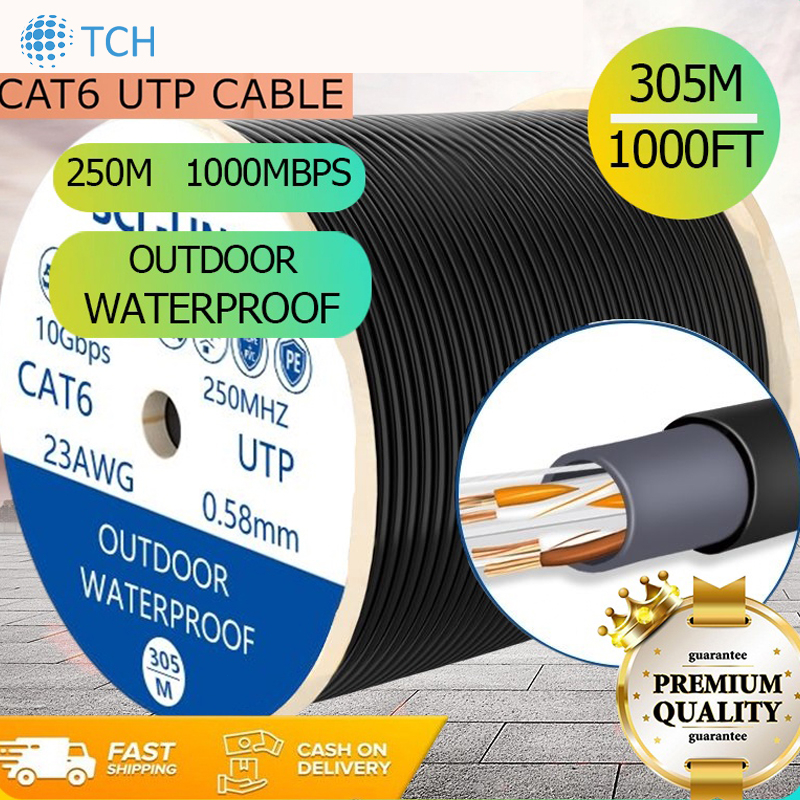 1000Mpbs/1000BASE-T CAT6 UTP CABLE OUTDOOR SOLID CCA NETWORK CABLE LAN ...
