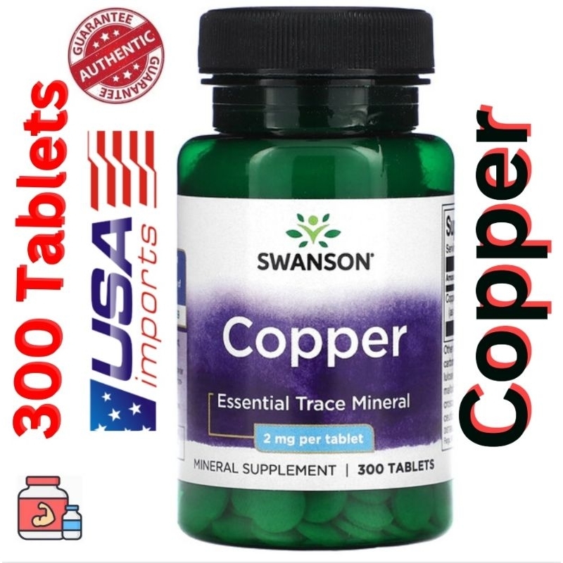 Swanson Copper, 2 mg, 300 Tablets, EXp:2026 | Shopee Philippines