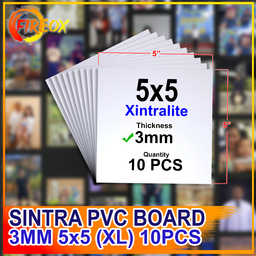 SINTRA PVC BOARD | 5X5 3mm | 10 PCS | Shopee Philippines