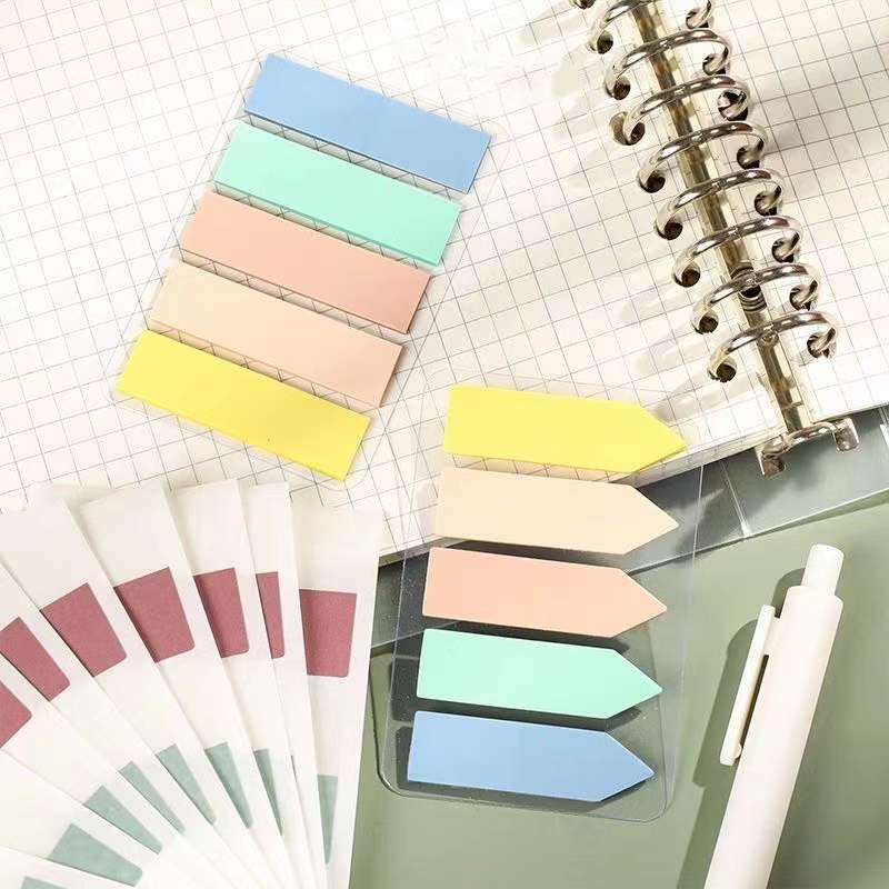 5 in 1 sticky note neon color sticker bookmark marker 500pcs | Shopee ...