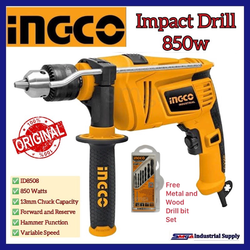 Ingco Electric Impact Drill 850watts ID8508P free 1set drill bit ...