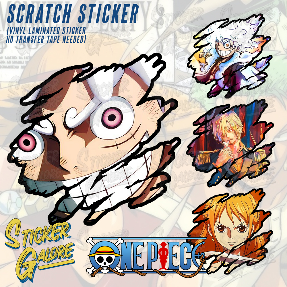 ONE PIECE SCRATCH STICKER (Waterproof and scratch proof) | Shopee ...