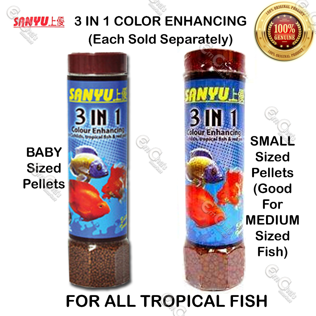 Sanyu 3 IN 1 Color Enhancing 100g (ff)Fish Food Cichlid Food Red Parrot ...