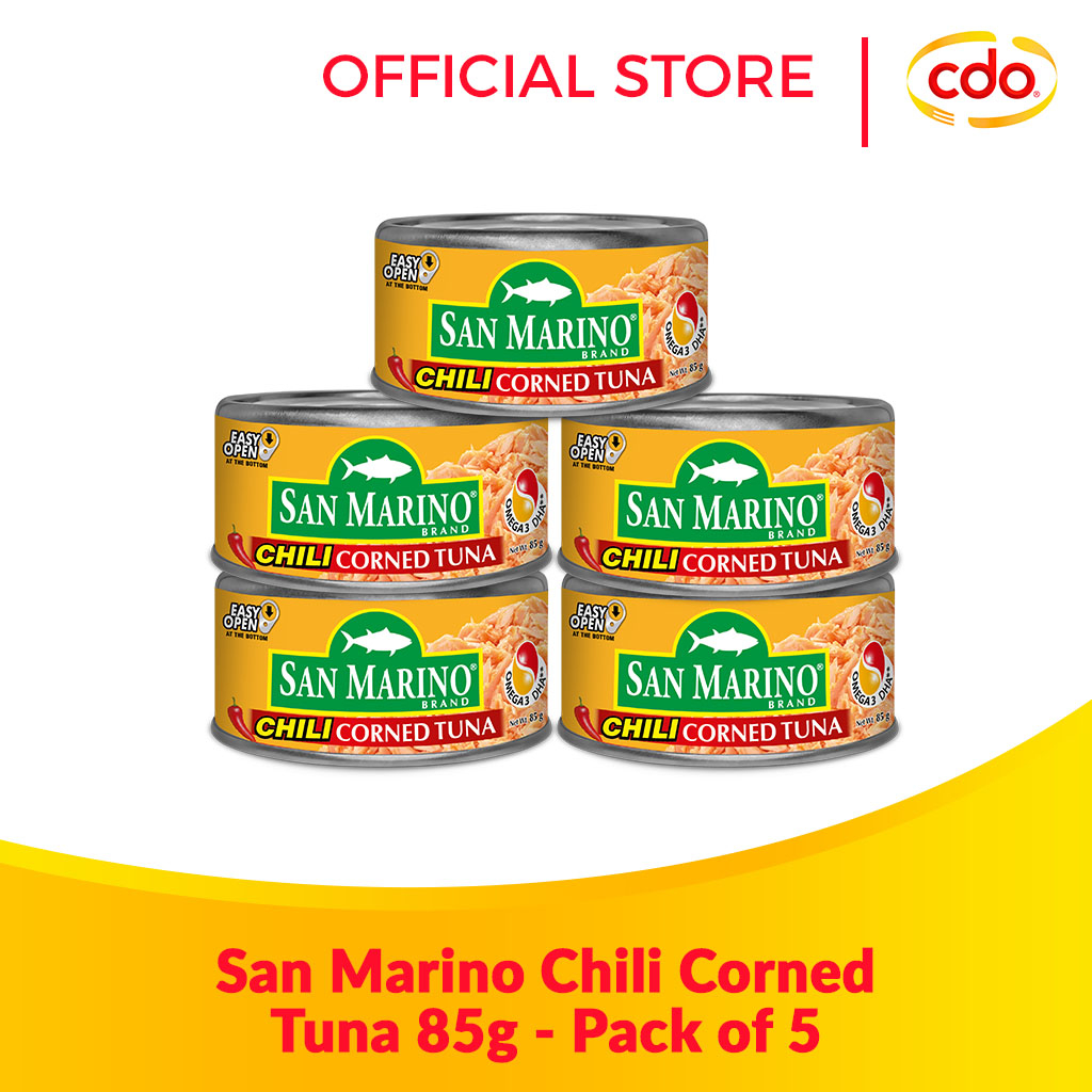 SAN MARINO Chili Corned Tuna 85g - Pack of 5 | Shopee Philippines