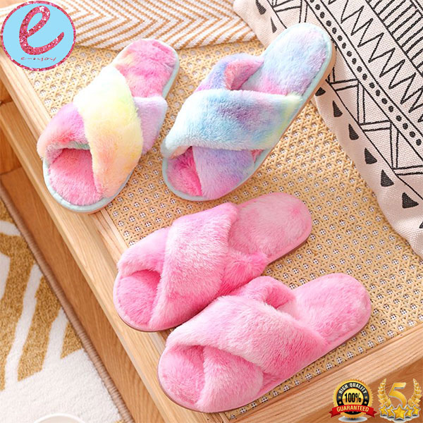 TIE DYE FLEECE SLIPPER FOR WOMEN , COMFORTABLE TO WEAR fashion cotton ...