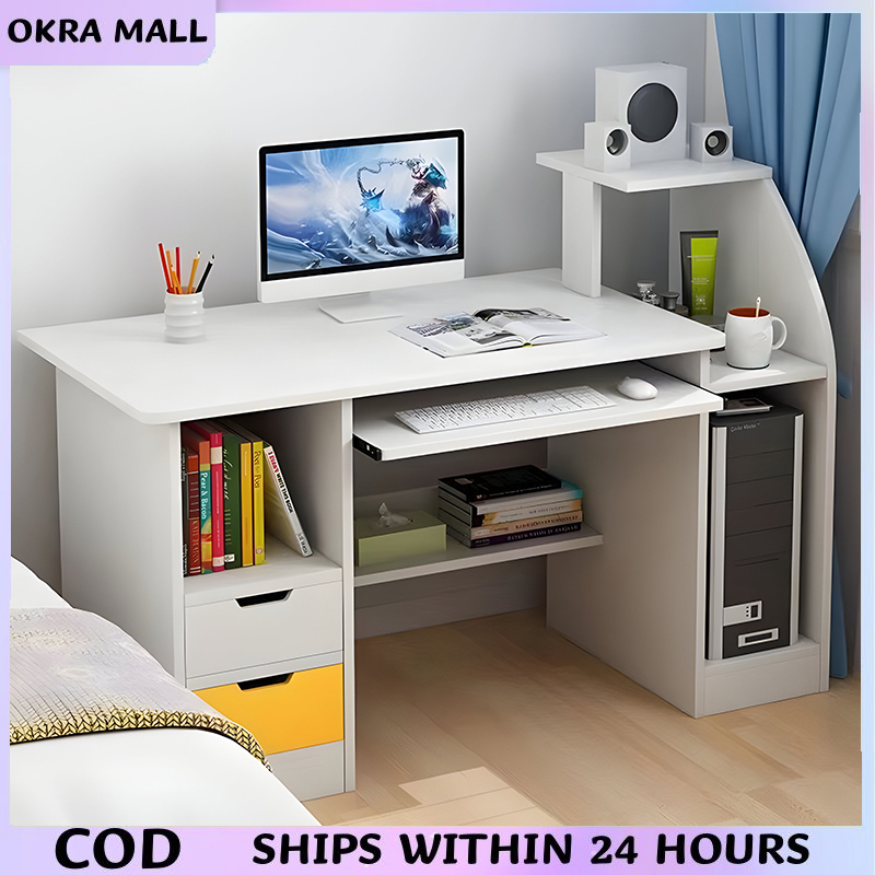 Study Table With Drawer Computer Table Study Desk Office Table With Book Shelf For Home | Shopee ...