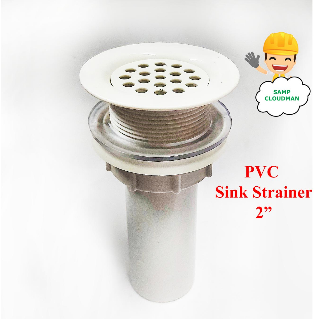 PVC Sink Strainer 2" with 1-1/2 x 4" Tailpiece Plastic Strainer with ...