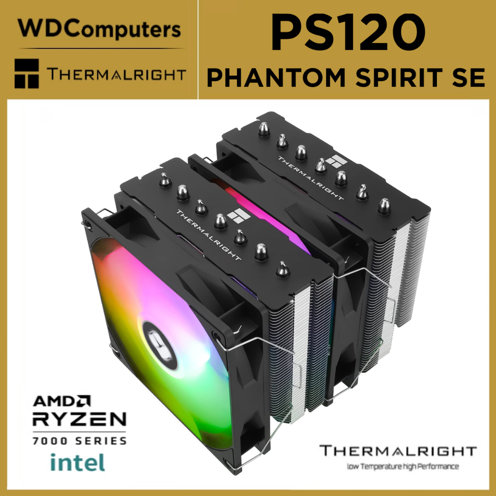 Thermalright PS120 SE Phantom Spirit 120 SE CPU Air Cooler, 7 Heat Pipes AM4 AM5 INTEL 1700 ...