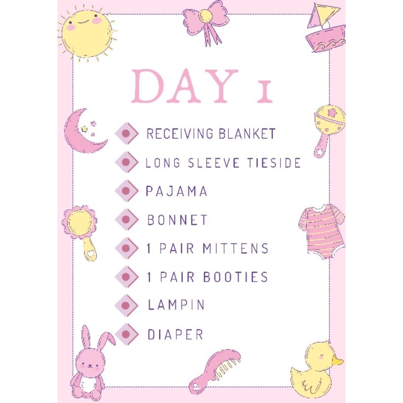 Baby and Mommy Essentials Hospital Sticker A6 size | Shopee Philippines