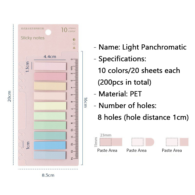 200pcs Colorful Sticky Note Memo Pad Lable Sticker Bookmarks Notepad ...
