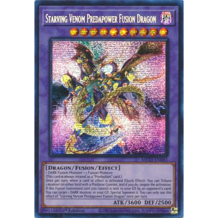 Starving Venom Predapower Fusion Dragon MP23-EN081 Prismatic Secret Rare 1st Edition | Shopee ...