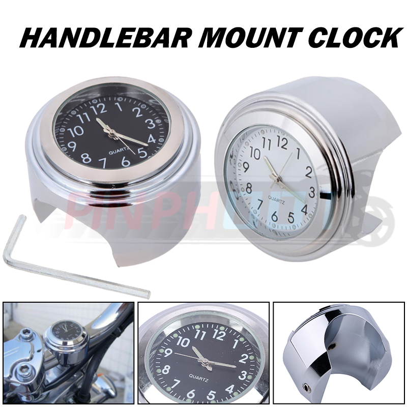 Universal Motorcycle Handlebar Mount Clock CNC Waterproof Motorbike ...