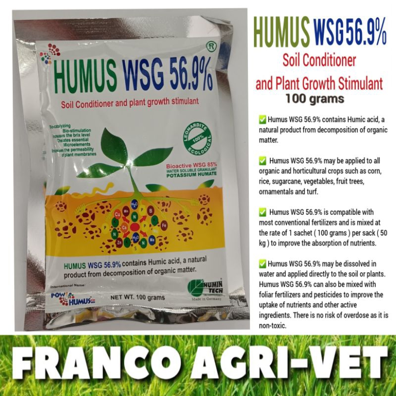 Humin Tech Humus WSG 56.9% ( 100 grams ) Soil Conditioner and Plant Growth Stimulant | Shopee ...