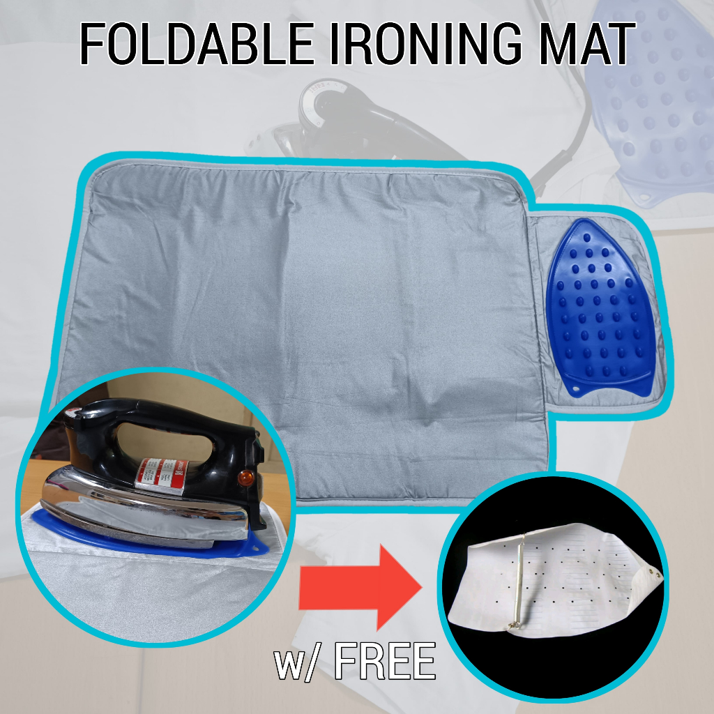 Ironing Mat + Silicone Ironing Rest Pad (with FREE IRONING SHOE COVER ...