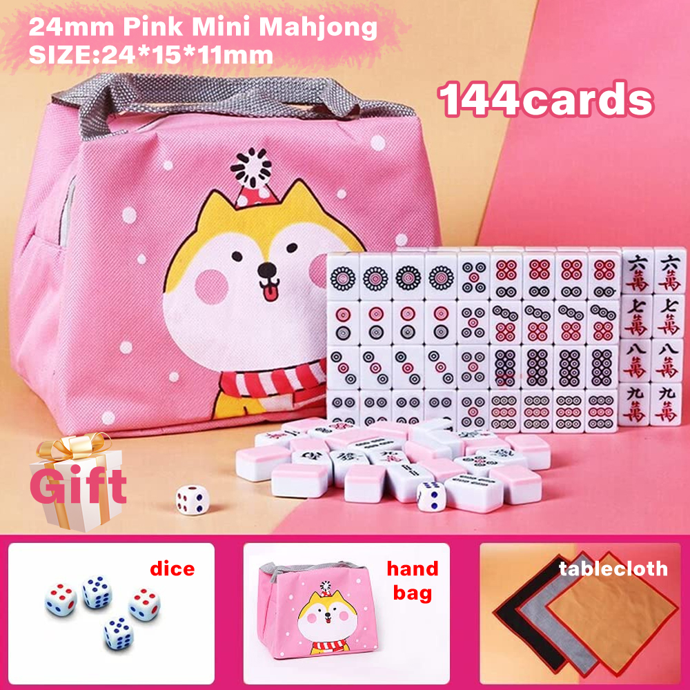 GSE Traditional Mini Chinese Mahjong Game Set 144 Tiles with Portable ...
