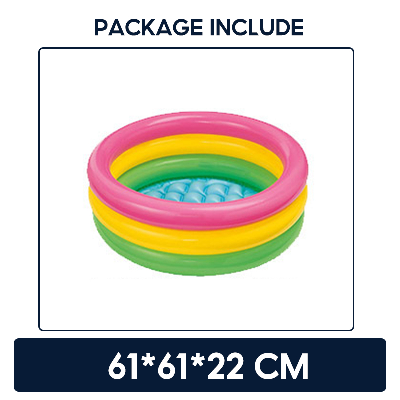 3-Ring Inflatable Outdoor Swimming Pool For Kids Inflatable Rainbow ...