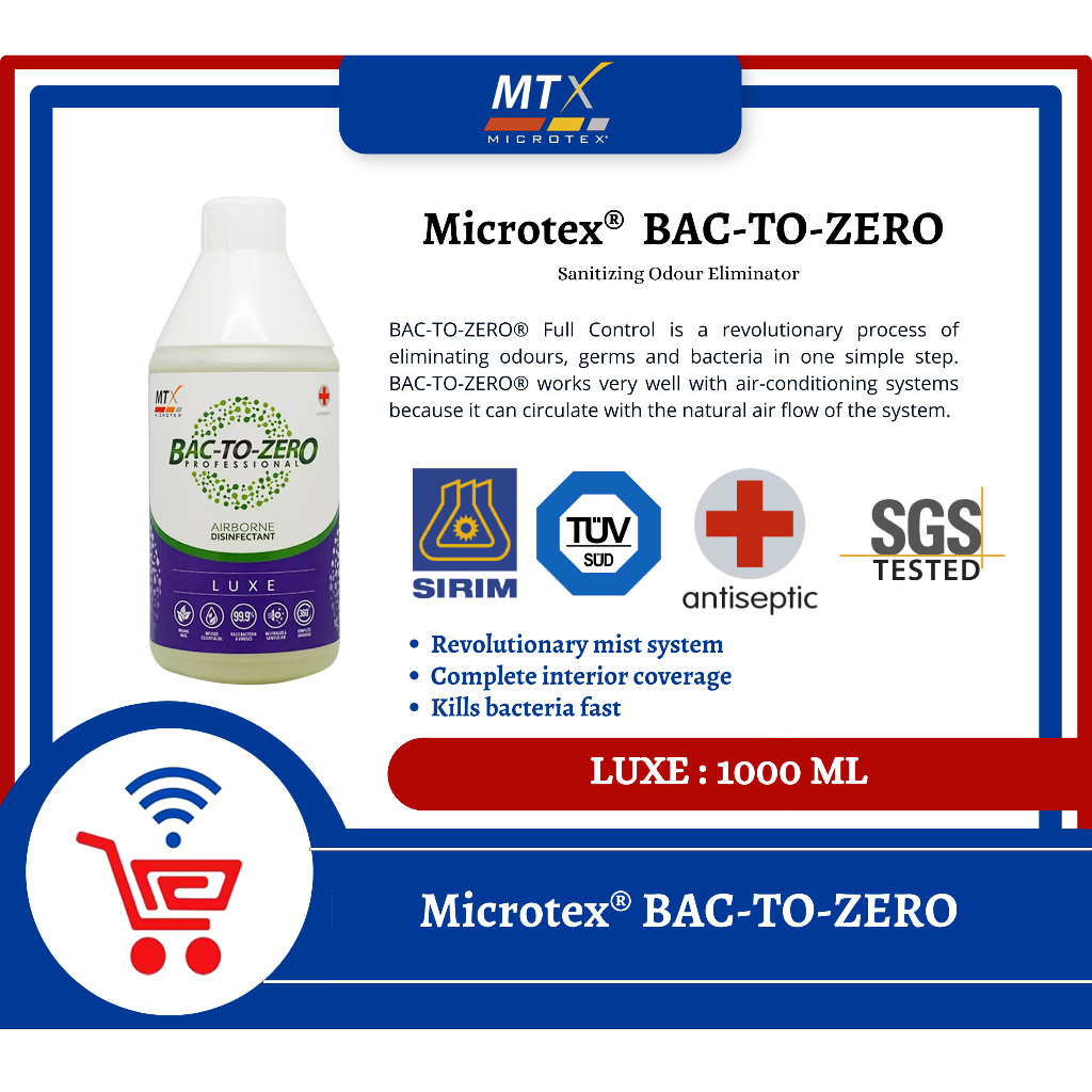 Microtex MTX LUXE Bac To Zero Solution Airborne Disinfectant (1L ...