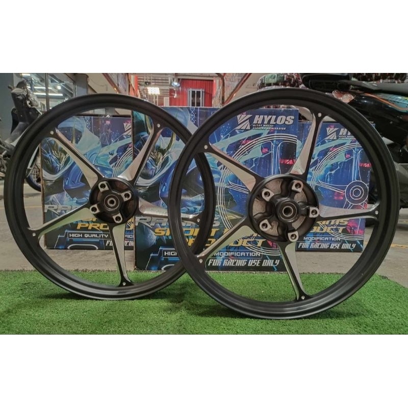 HYLOS CNC ALLOY MAGS WHEEL SET (3D) 1.6 x 1.6 FOR YAMAHA SNIPER 150 / ...