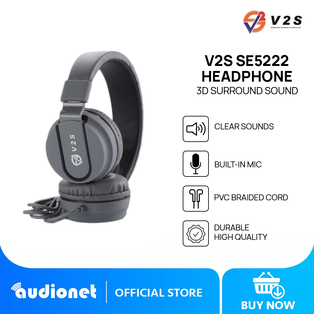 V2S SE5222 Wired Headphone | Collapsible | 3.5mm Jack | 3D Stereo ...