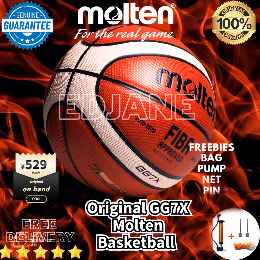 GG7X Original Molten Basketball Size 7 PU Leather with Free Pump Needle ...