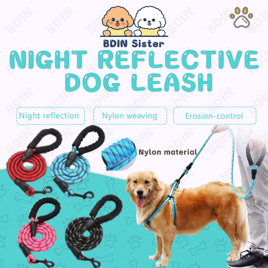Dog Traction Rope Pet Traction Rope With Padded Handle High Reflection ...