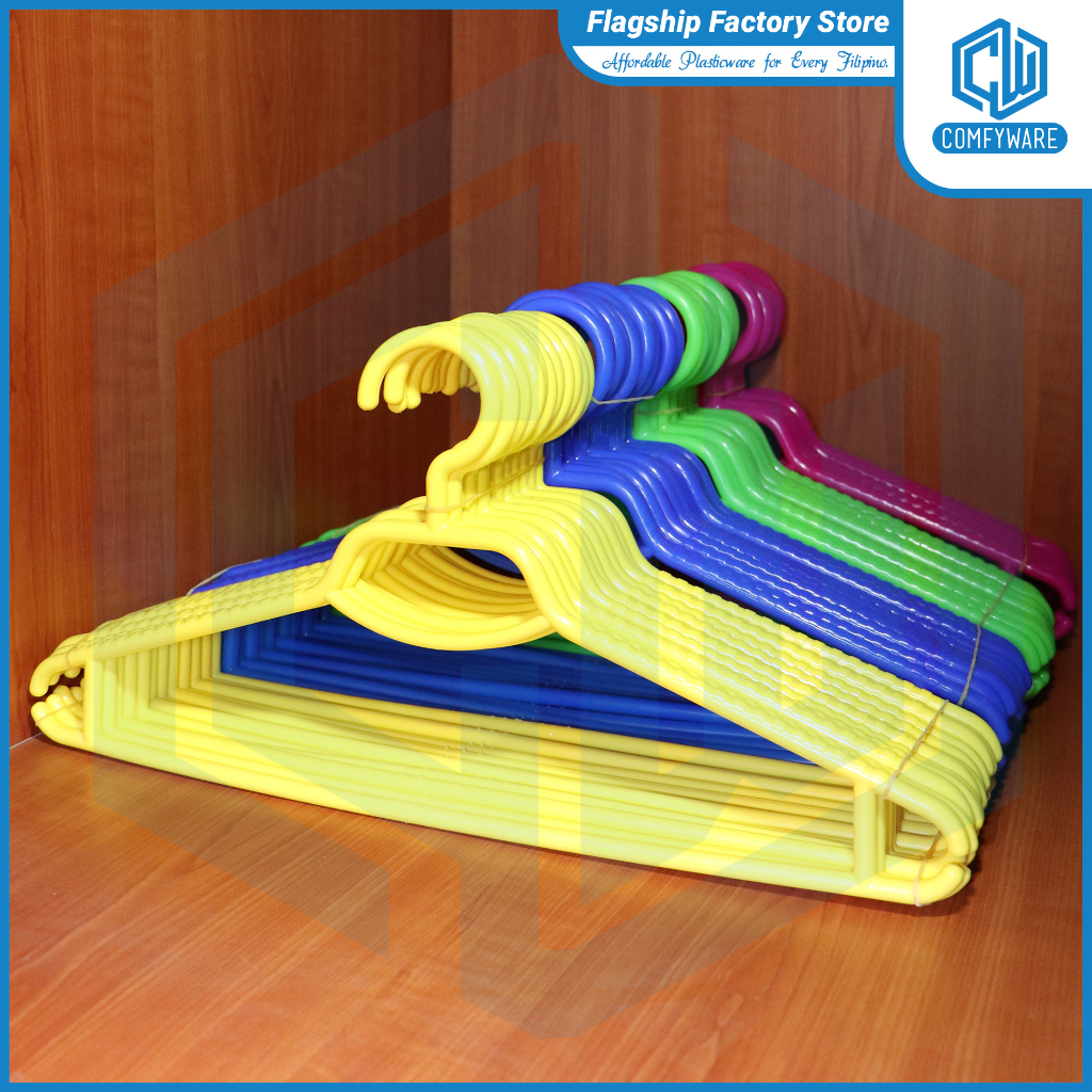 12pcs (One Dozen) Plastic Hanger Drying Cloth 16" Hangers Coat Clothes ...