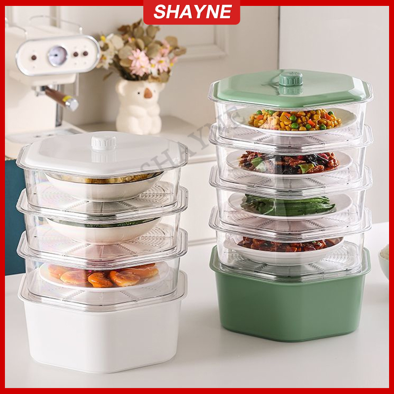 Food Storage Cover 5Layer Stackable Dish Food Tray Temperature Sliding ...