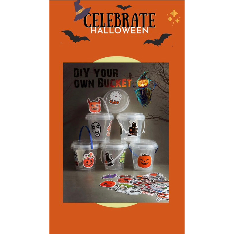 DIY Halloween Candy Bucket Trick or Treat Mini Bucket Party Plastic ...