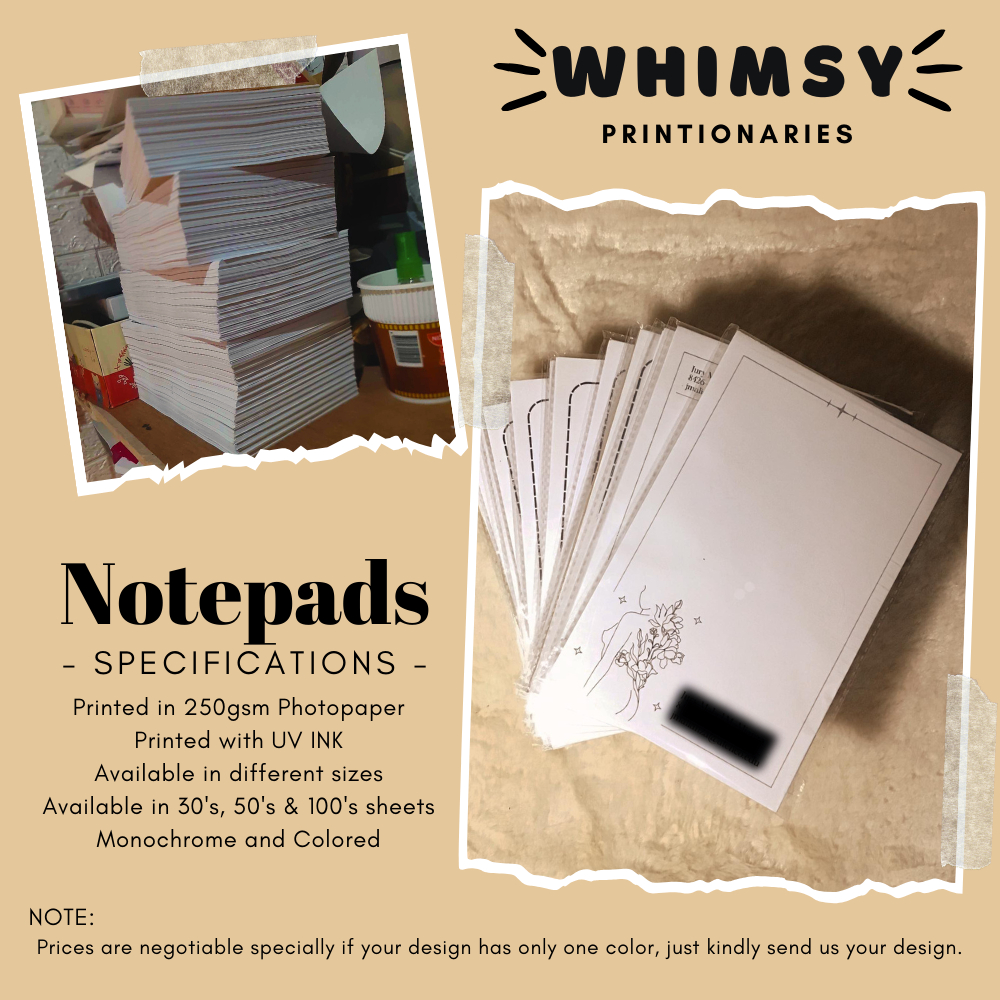 =WHIMSY= Customized/Personalized BIG Minimalist Notepad | Shopee ...