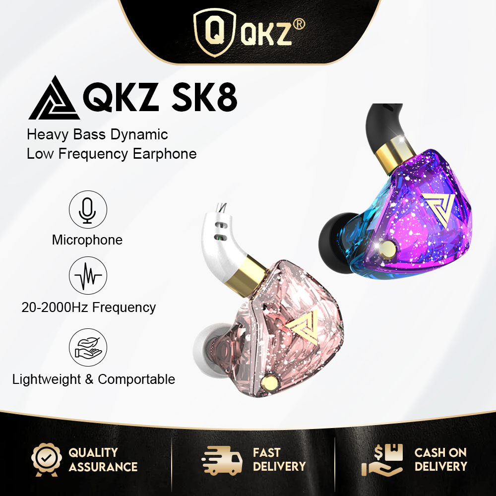 Qkz Sk8/Sk7 Earphone Heavy Bass Rock Headphones Sport Stereo With Microphone Gaming Earphones ...