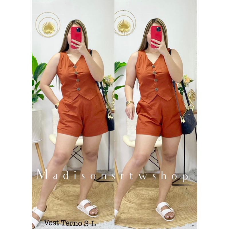 VEST COORDINATES TERNO FREESIZE S-L frame | Shopee Philippines