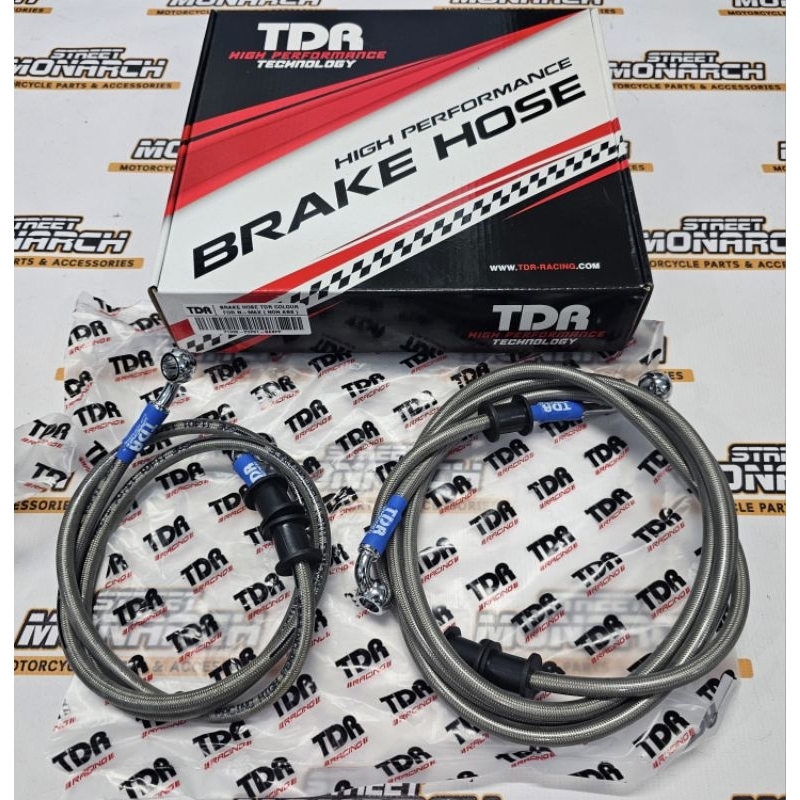 TDR BRAKE HOSE SET FRONT 110CM AND REAR 210CM FOR YAMAHA NMAX 155 V1 ...