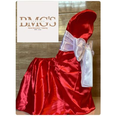 Chair cover for monoblock Satin Silk Red (Best seller) Satin Chair ...