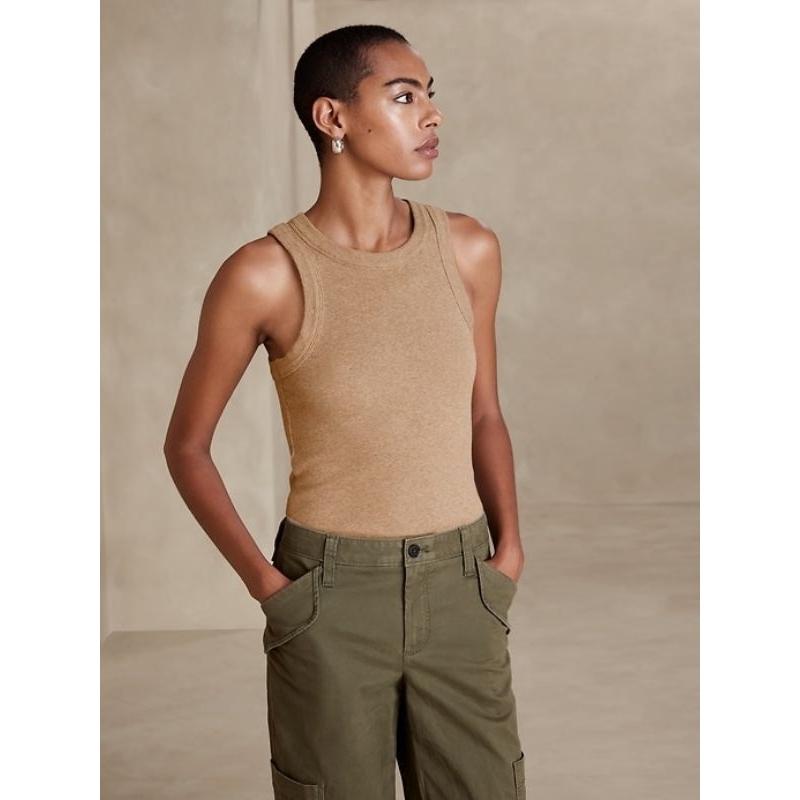 750970 Women's Fitted Ribbed Racer Tank Top - Skin Tone | Shopee ...