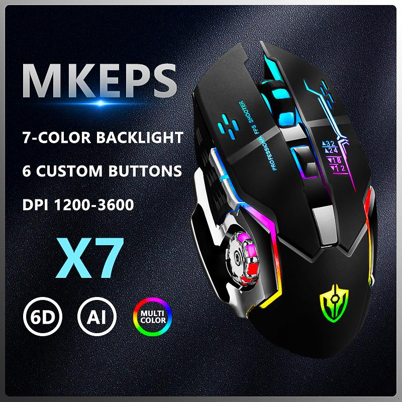 RGB Mechanical Wired Gaming Mouse 4000 DPI USB Mice With 6 Buttons ...