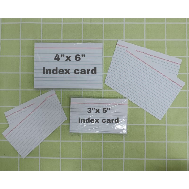 Index Card White 4"x 6"/ 3"x 5" card paper School Supply | Shopee ...