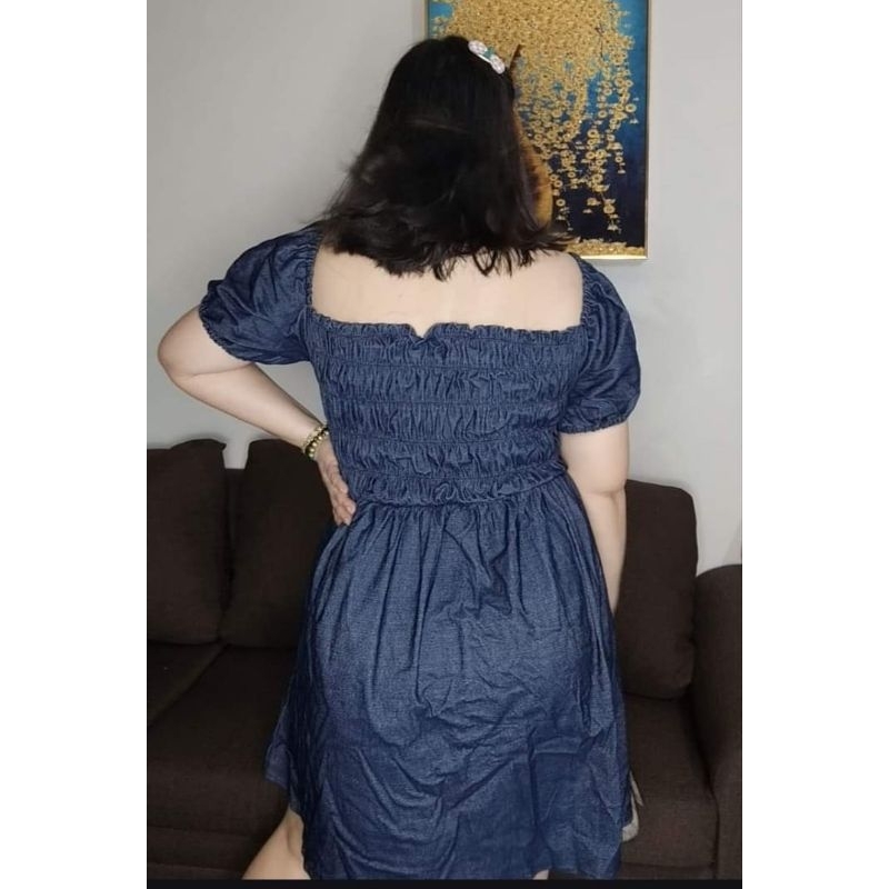 PLUS SIZE DENIM DRESS SEMI LARGE TO 2XL | Shopee Philippines