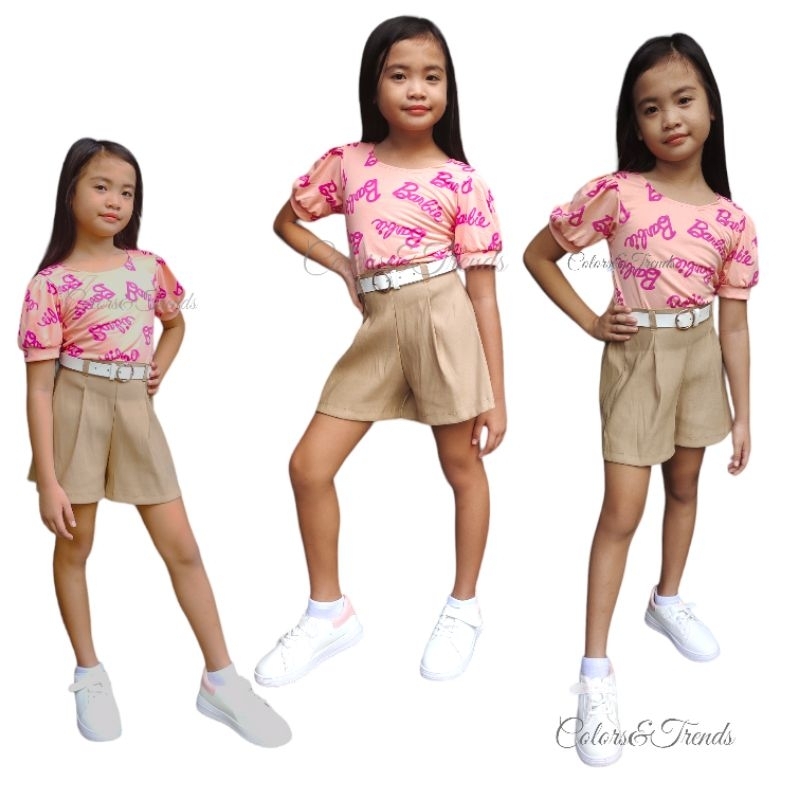 Kids Terno Puff sleeves and short ALESSIA (1-10 yrs old) | Shopee ...