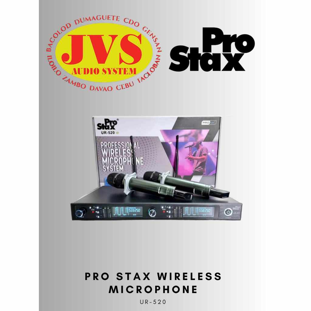 ProStax UR-520 UHF Dual Wireless Mic Double AA Batteries Battery ...