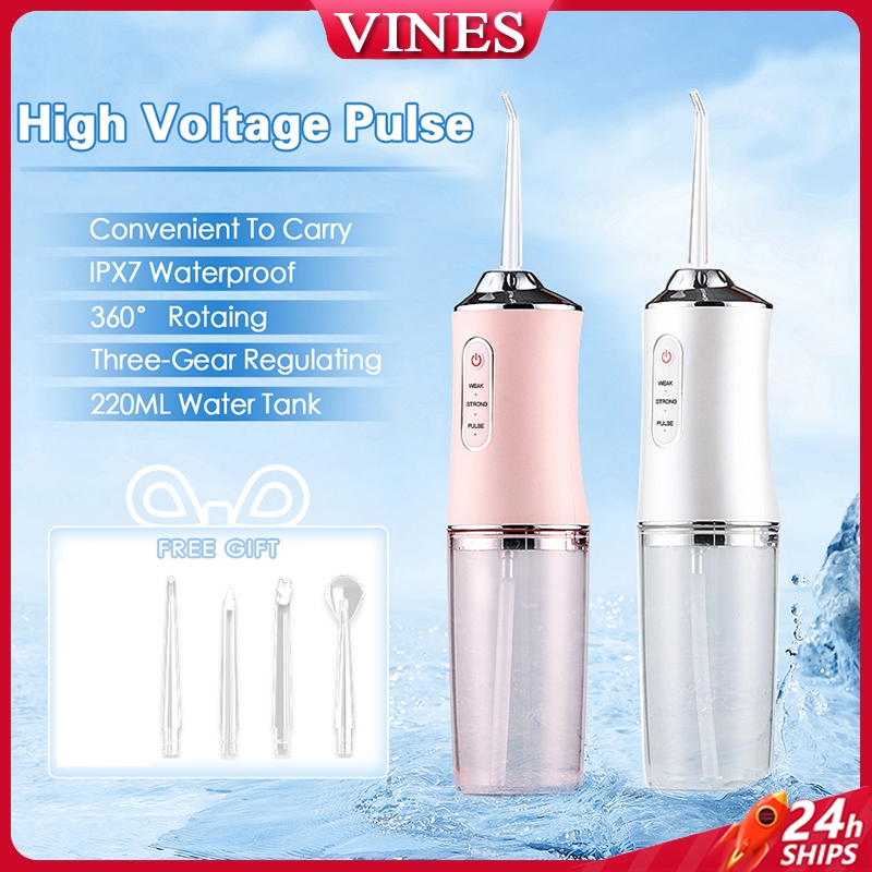 Water Flosser Cordless Rechargeable Dental Teeth Cleaner Portable Water ...