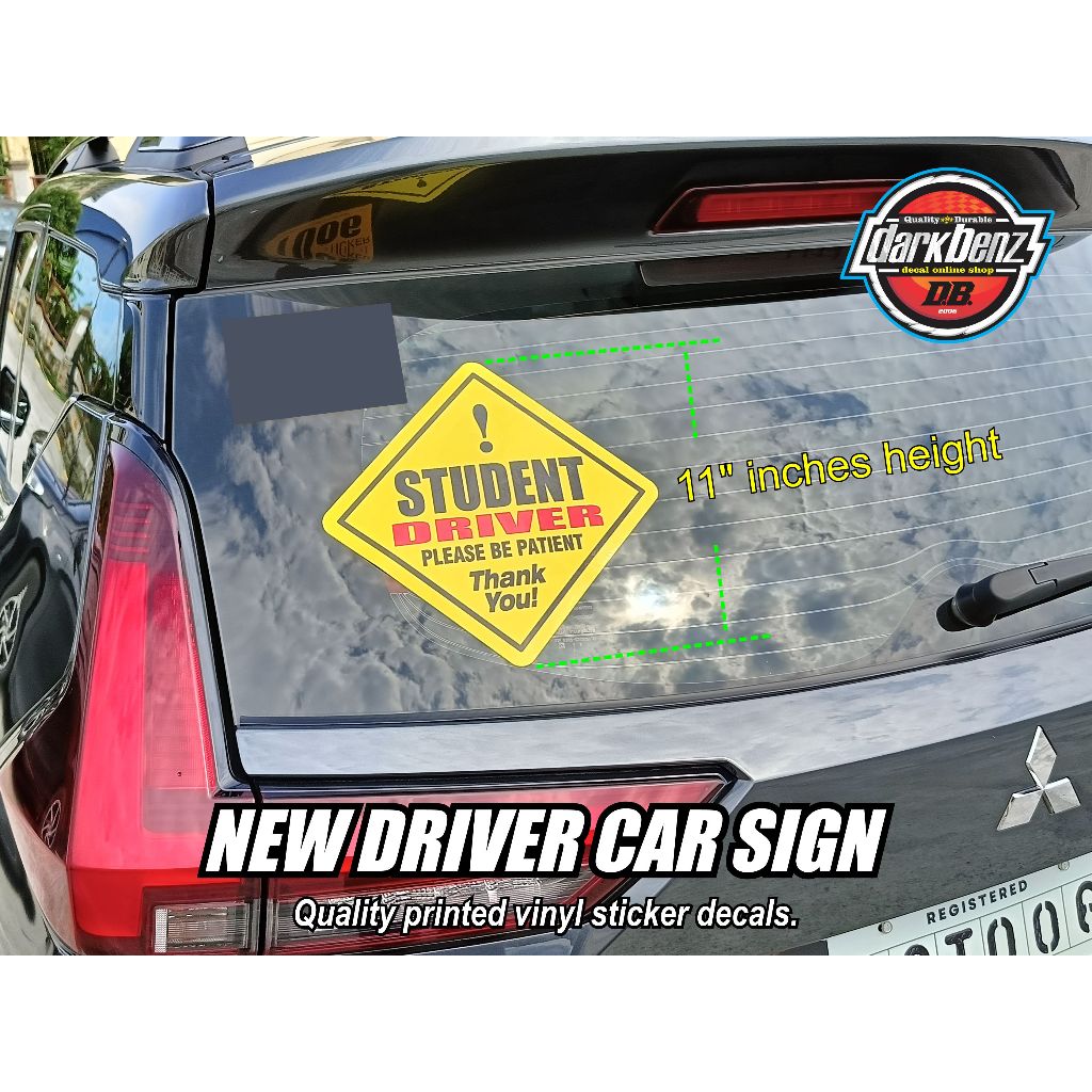 NEW DRIVER SIGN for Elderly Student Lady Sticker Decal Sign for Car ...