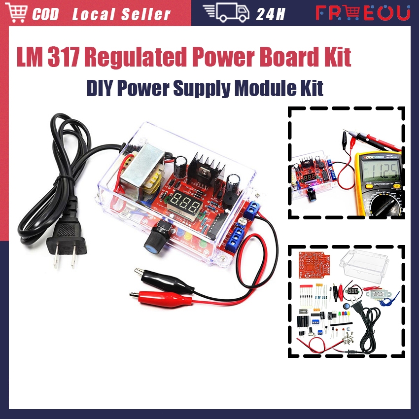 LM317 Adjustable Voltage Regulated Power Supply DIY Kit AC220V to DC1 ...